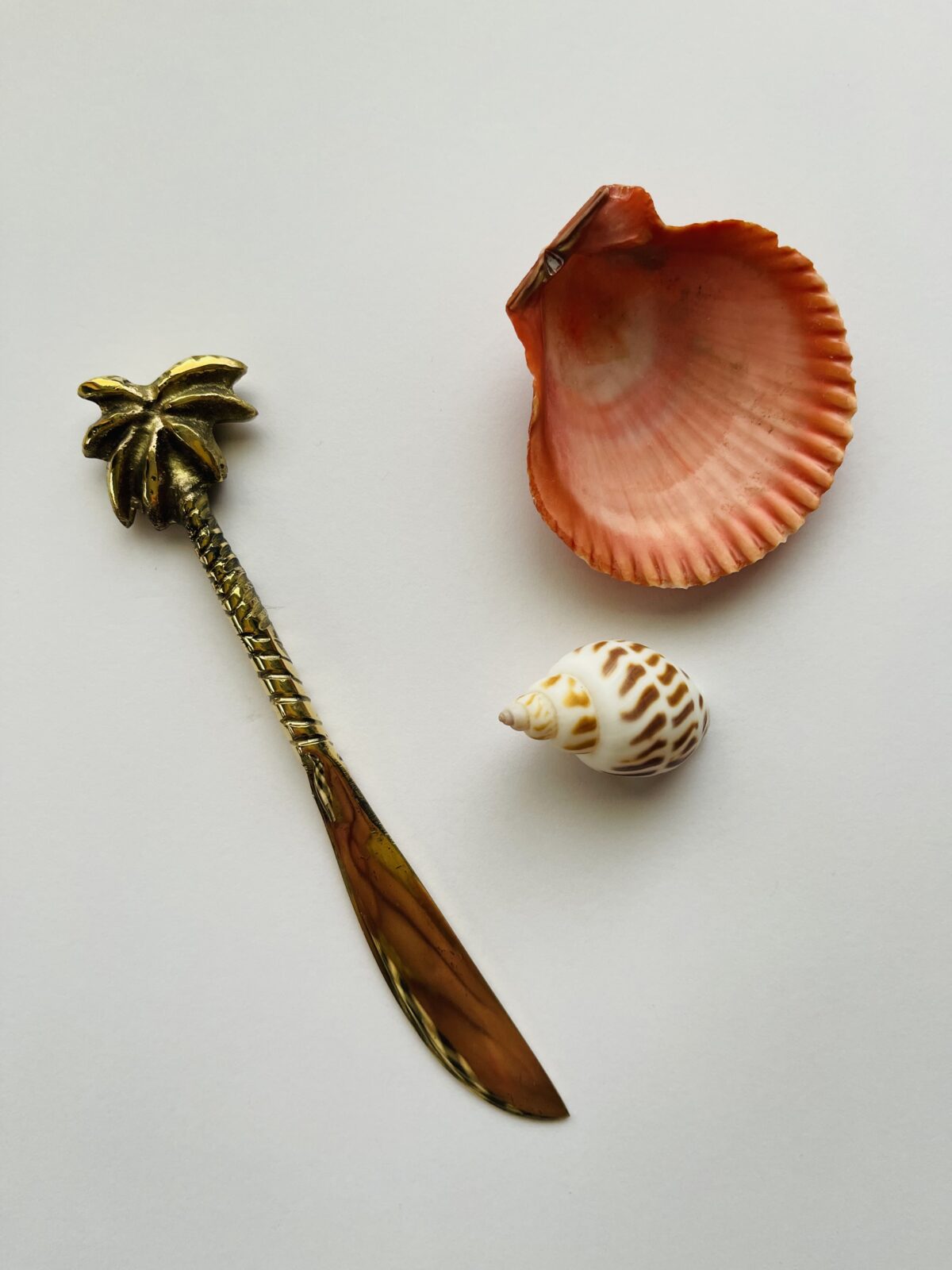 Brass Tropical Palm Knife - Marigold and Amber