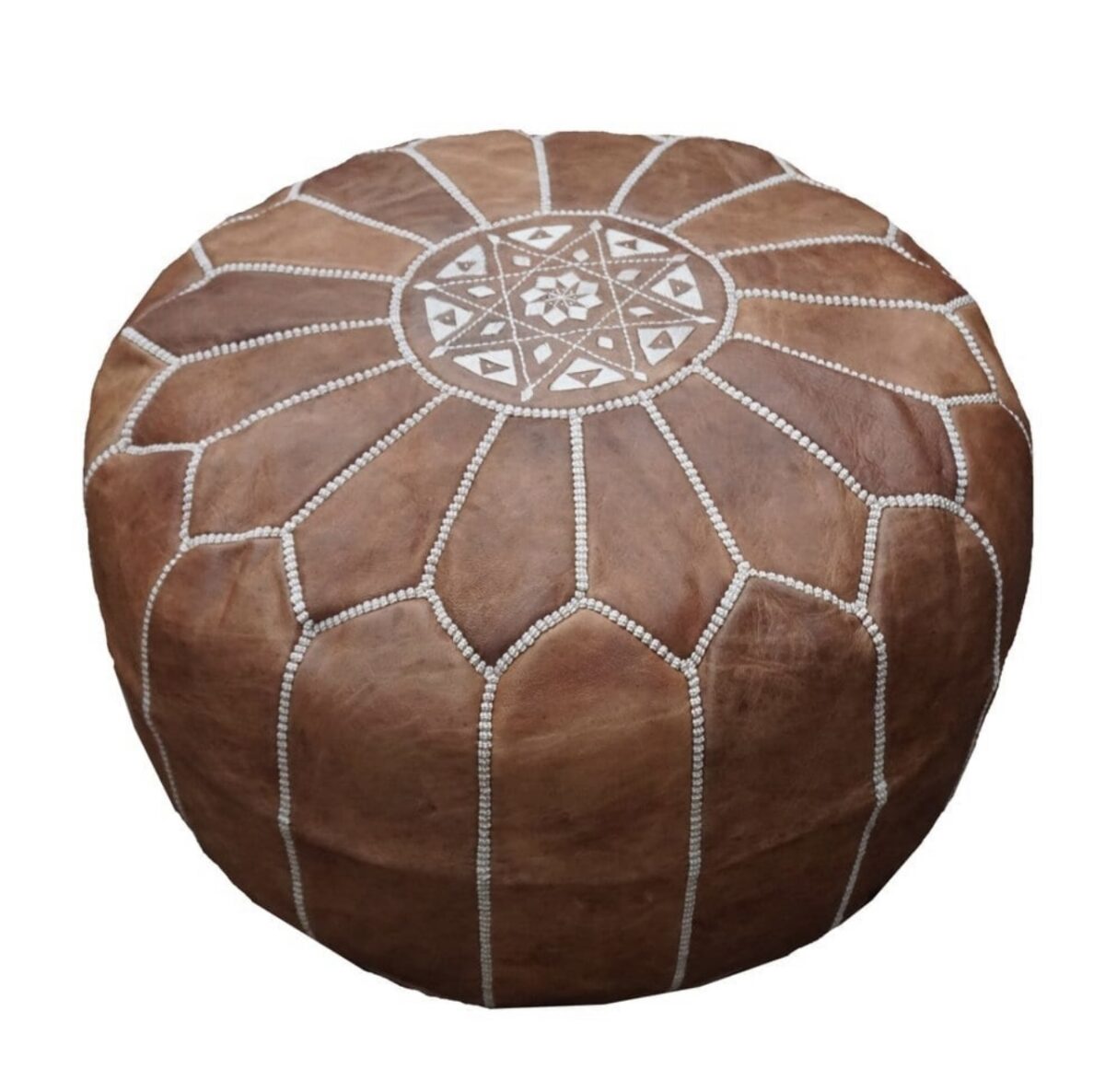 Moroccan Leather Pouf TAN