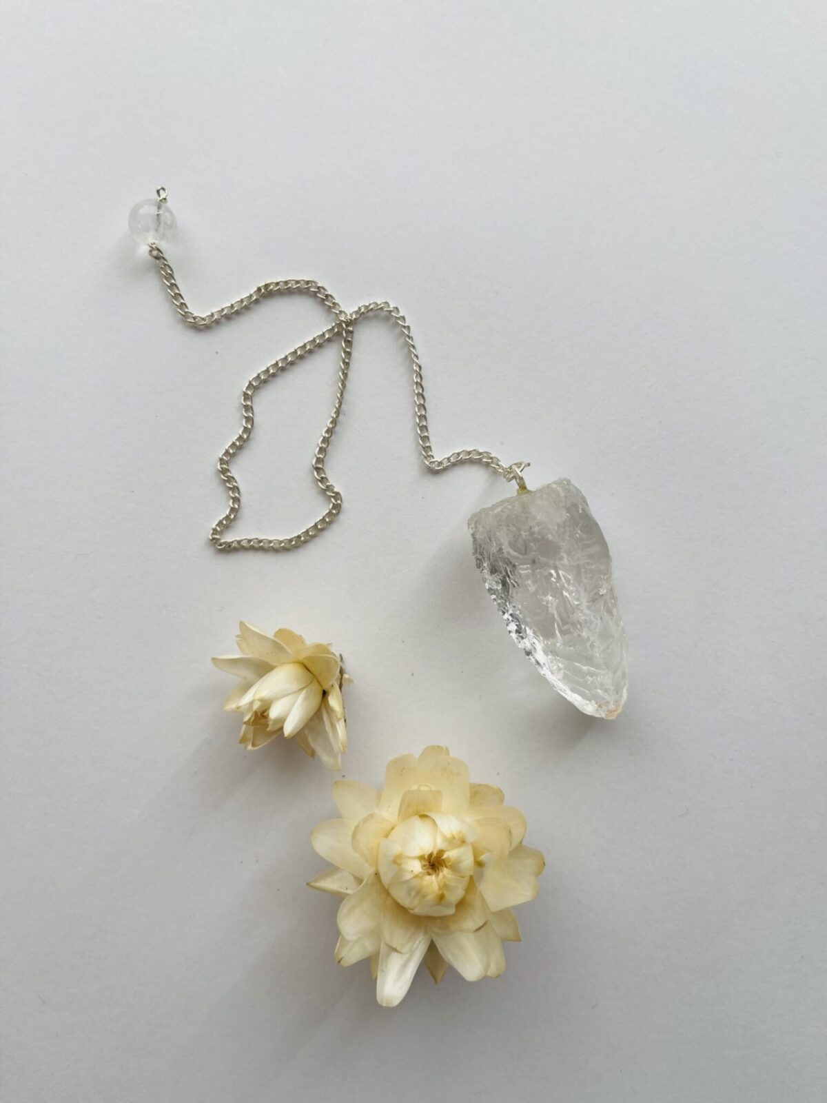 Clear Quartz Pendulum - Marigold and Amber